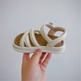 AUDeals Girls Open Toe Sandals - Criss Cross Strap Buckle Ankle Strap ...