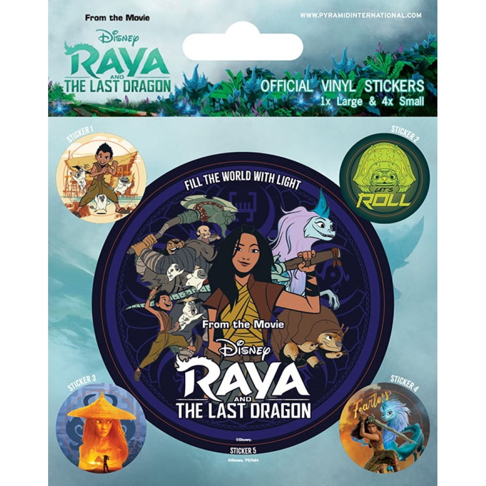 Raya And The Last Dragon Mythical Vinyl Sticker (Pack of 5) | Walmart ...
