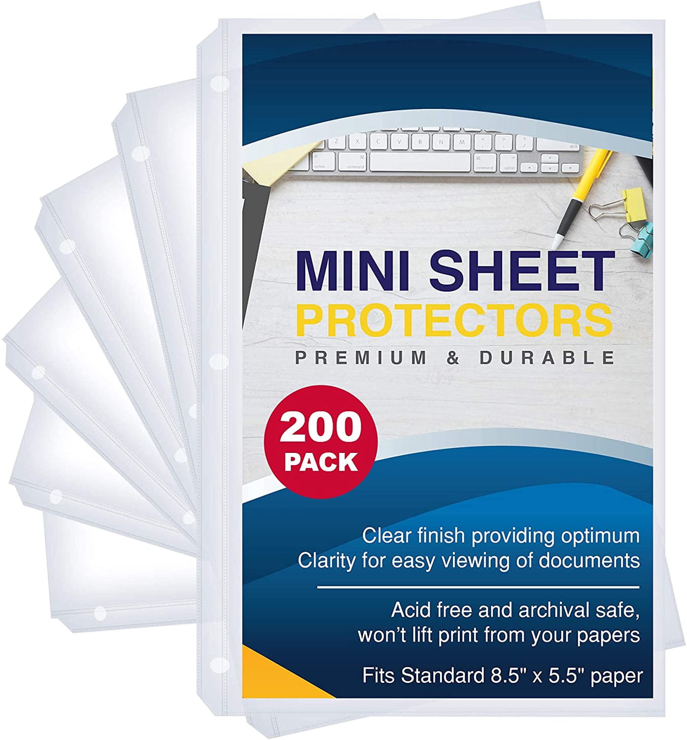 Heavyweight Clear Mini Sheet Protectors Holds 5.5 x 8.5 Inches Sheets ...