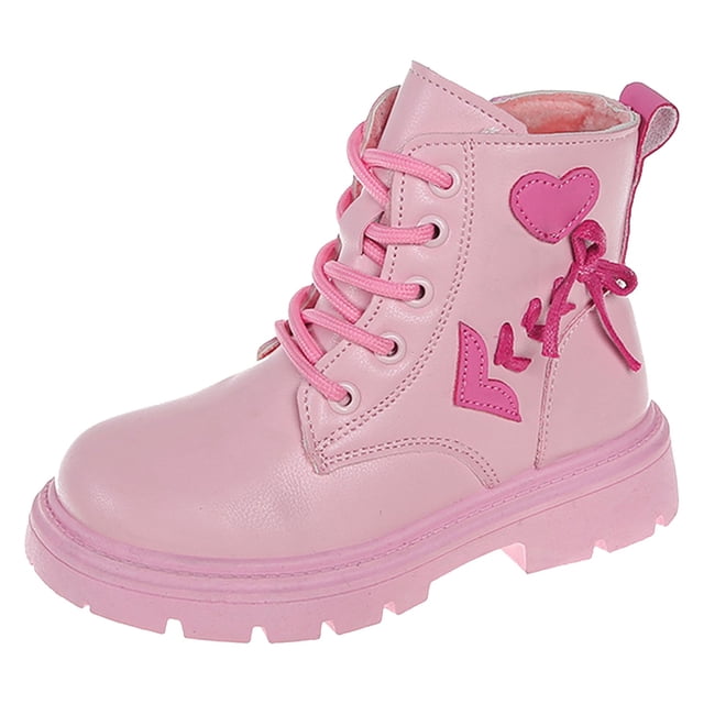 Girls Boots Stylish Short Girls Low Bog Snow Boot Leather Winter ...