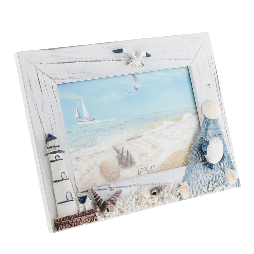 Beach Picture Frames Wooden Photo Frame Home Nautical Seaside Vacation ...