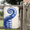 Blue Seahorse Spiral Art on Metal, 8x12 Inch Rustic Distressed Wall ...