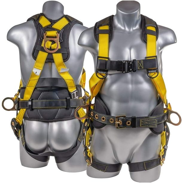 Palmer Safety Fall Protection Full Body 5 point Harness, Padded Back ...
