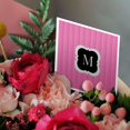 3drose, Pink and Grey Chevron Monogram Initial M, 12 Greeting Cards ...