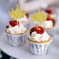 FaLX Golden Crown Cupcake Toppers - 50Pcs - Shiny - Eco-friendly - Safe ...