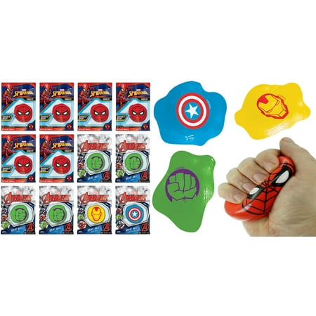 Marvel Avengers Splat Balls Sticky Balls & Stretchy Squishy Ball (12 ...