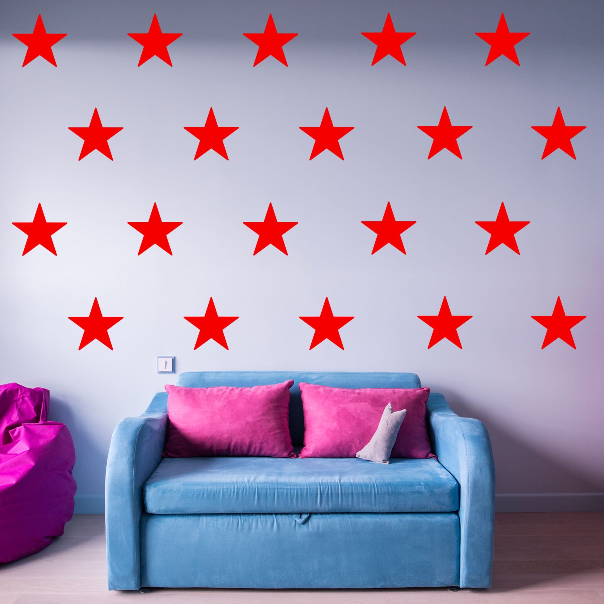 VWAQ Stars Decals for Walls - Pack of 20 Vinyl Stickers - Girls Room ...