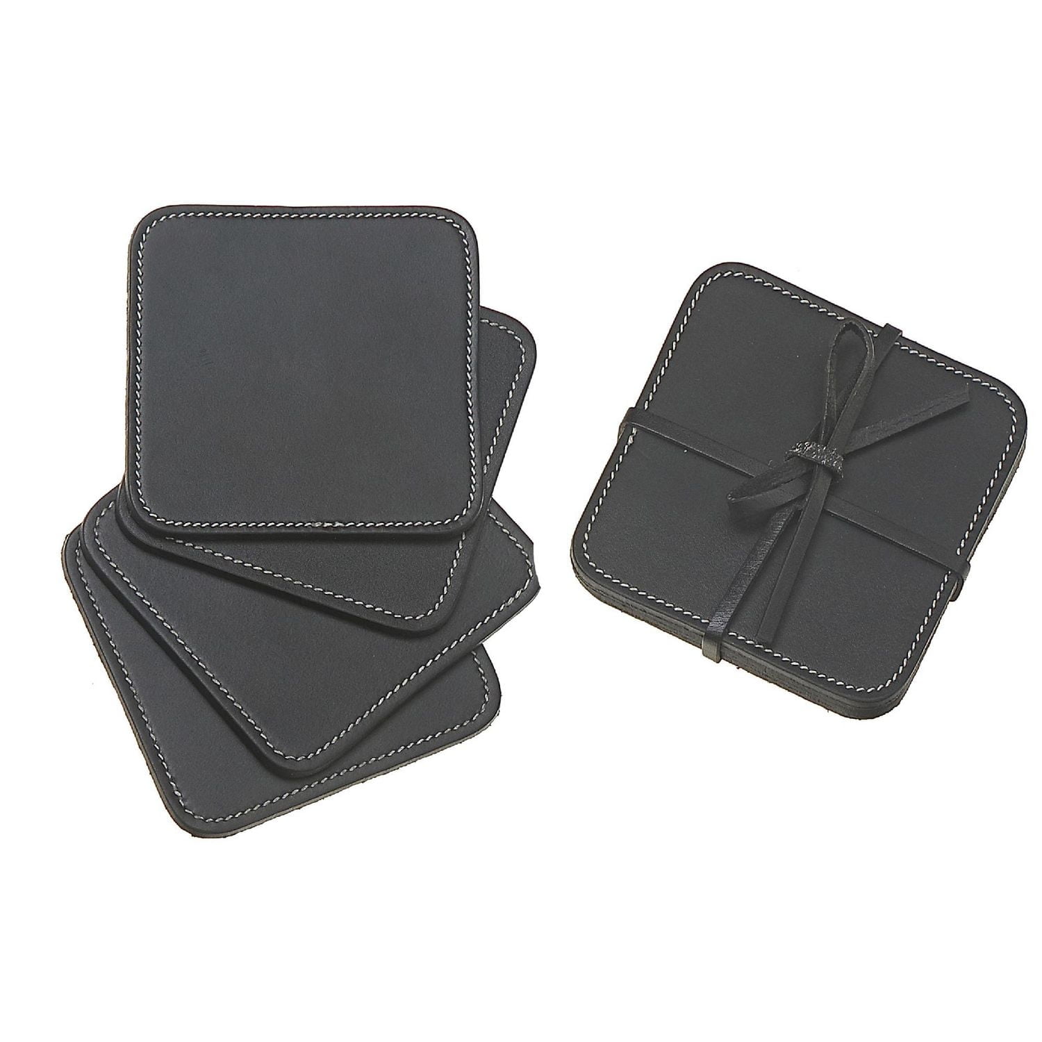 Click here for Ih Casadécor 4pc Square Genuine Leather Coasters B... prices