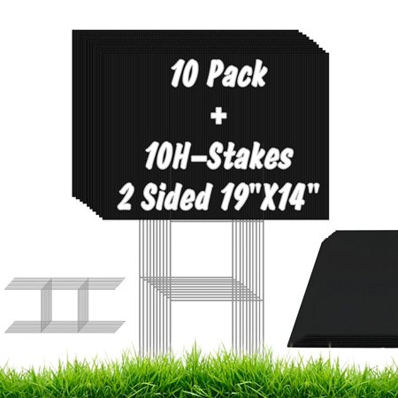 IKAYAS 10 Pack Large Size Blank Yard Signs with H-Stakes, 19 x 14 ...