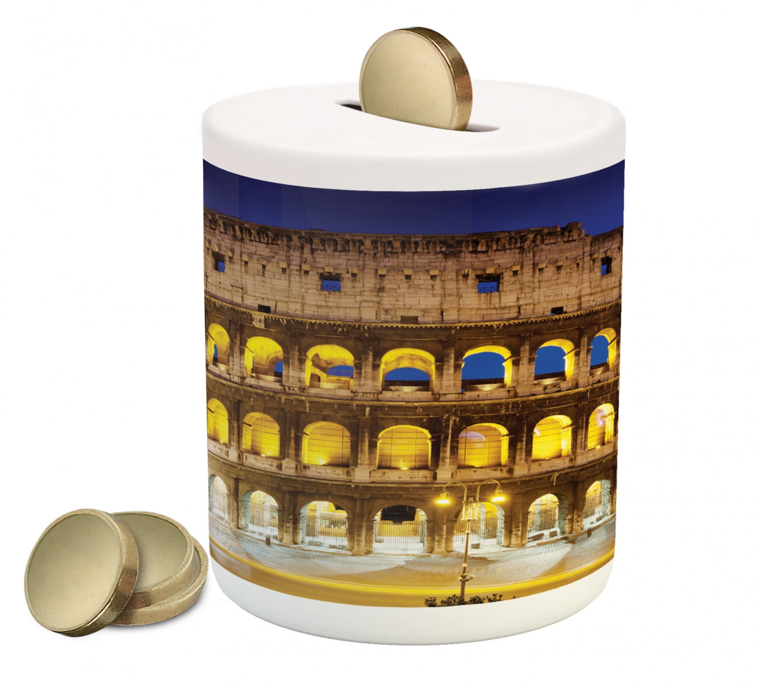 the Colosseum Piggy Bank, Historic Imperial Roman Architecture European ...