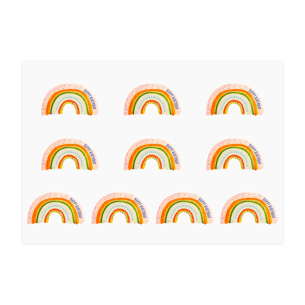 Buy HGYCPP 50 Sheet Rainbow Bridge Stickers Happy Everyday Birthday ...