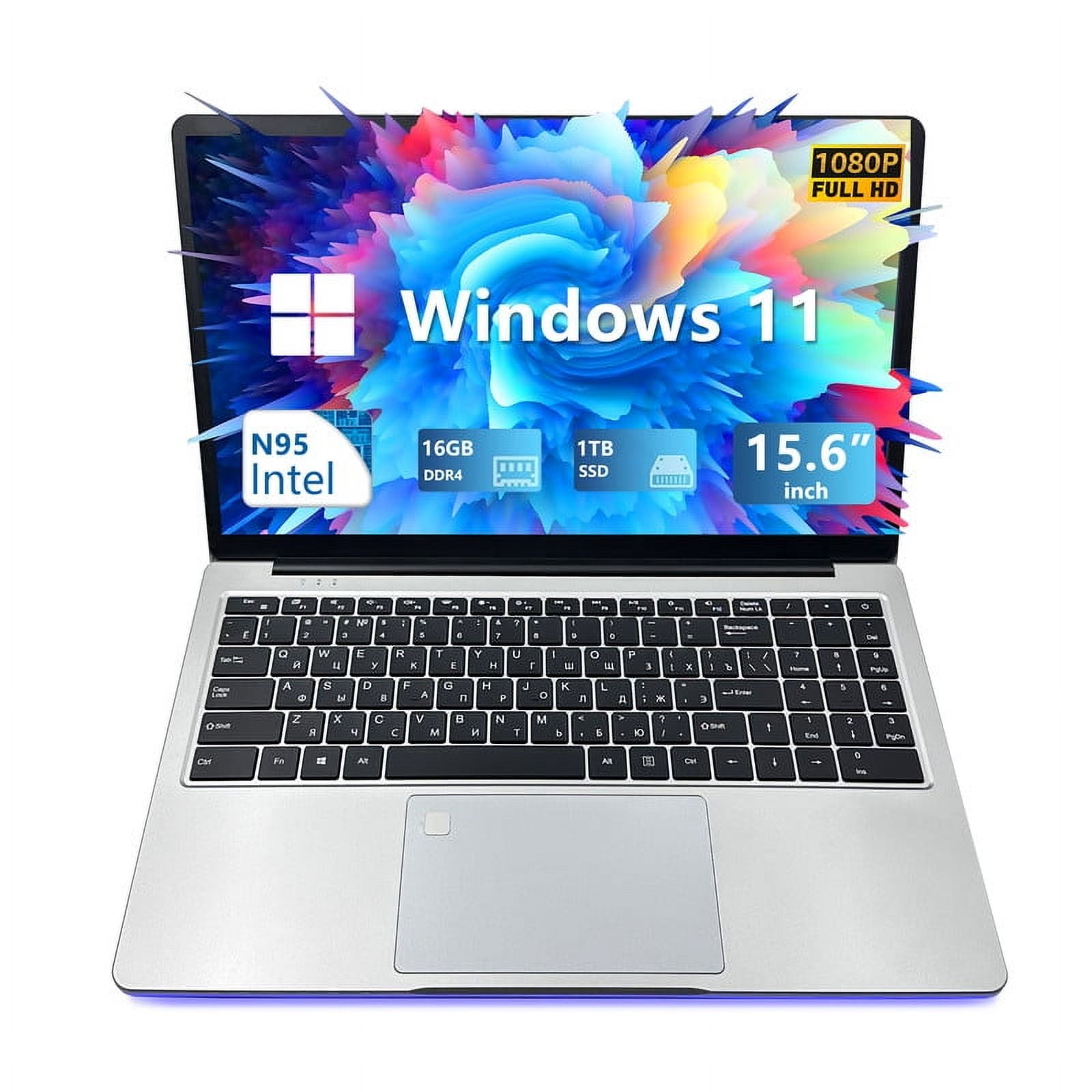 15.6" FHD Laptop, Intel Quad-Core N95 (12th Gen), 16GB RAM, 1TB SSD ...