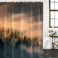 Abstract Pine Trees Bathroom Shower Curtains with 12 Hooks Polyester ...