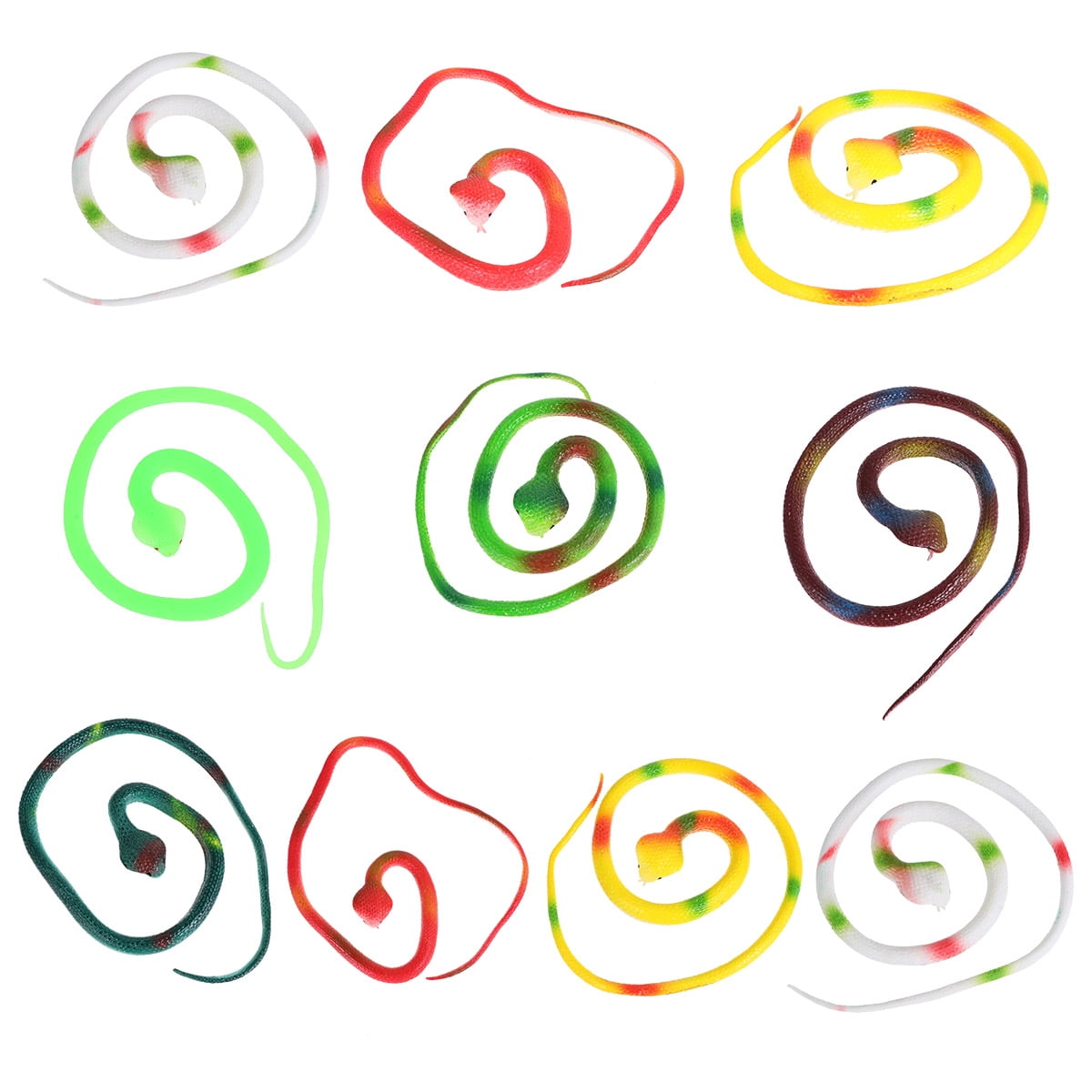 10pcs Realistic Rubber Snakes Toys Scary Fake Snake Rubber Snake Tricky ...