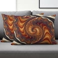 Abstract Pillow Covers Set of 2, Swirling Shape Brown Gold Red Marble ...
