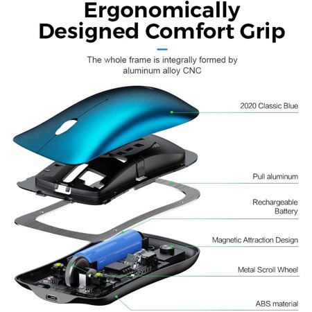 Bluetooth Mouse, Rechargeable Bluetooth Silent Wireless Mouse (Tri-Mode ...