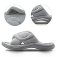 Women's Orthopedic Slippers, Arch Support, Memory Foam, Diabetic, Adjustable Strap, Gray, Size 8 ...