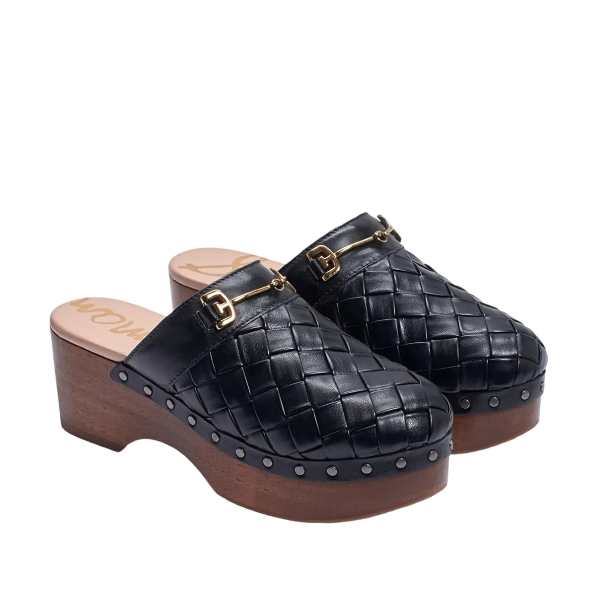 Sam Edelman Hallee Black Leather Rounded Closed Toe Woven Slip On ...