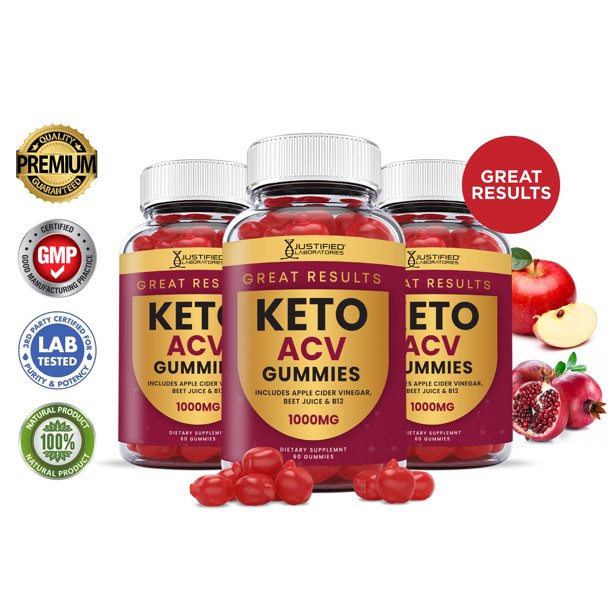 3 Pack Great Results Keto Acv Gummies 1000mg Dietary Supplement 180