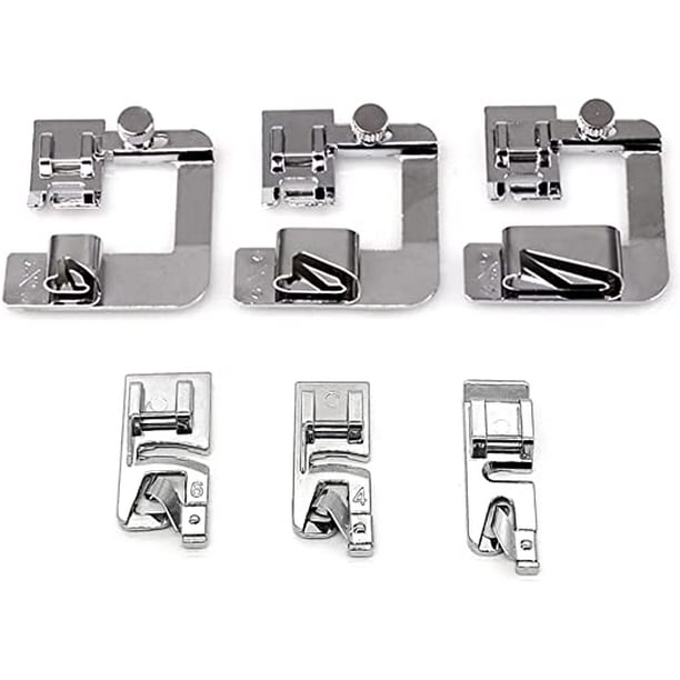Jinsinto Sewing Machine Presser Foot Accessories 6 Piece Rolled Hem ...
