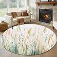 5ft Round Rug Botanical Green Yellow Area Rugs for Living Room Bedroom ...
