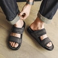 Beach Shoes for Men Open Toe Buckle Strap Slip on Slides Sandals Comfy ...