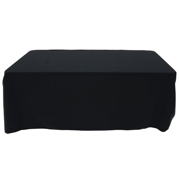 HUBERT Rectangular Black Spun Polyester Tablecloth - 60"W x 120"L ...