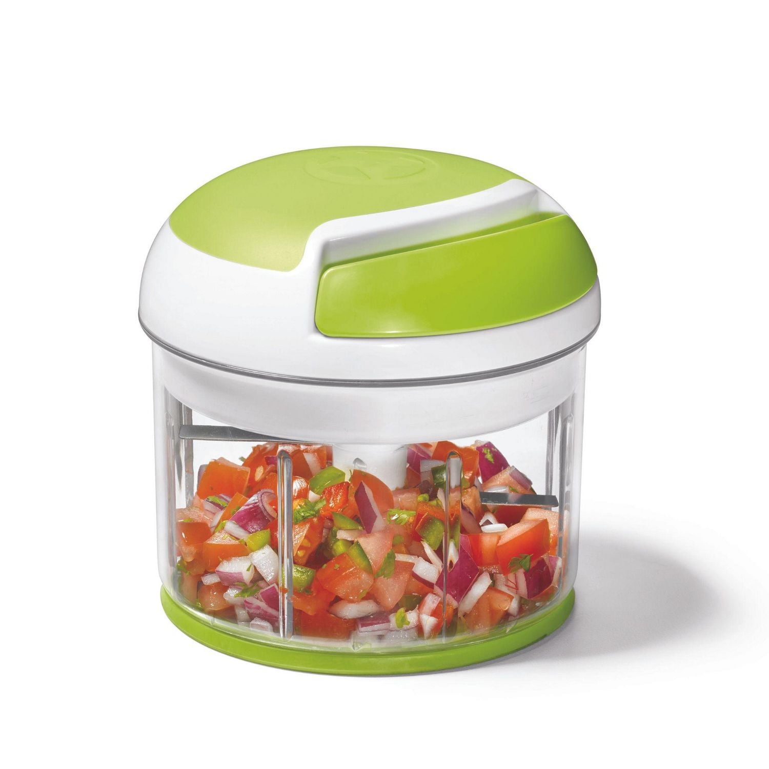 Starfrit Pull Chopper With Lid  3-Blade Cutting System  Self-Retracting Pull Cord  Crushes Ice  Chops Vegetables  Fruits  Herbs  Meat  Dishwasher Safe