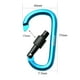 6 PCS/set Aluminum Screw lock Carabiner Clip, D-shape locking Clip ...