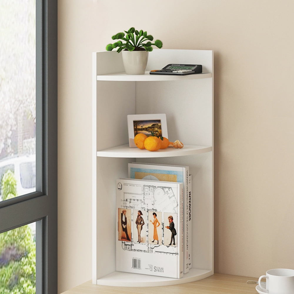 Ansley&HosHo 3 Tier Open Storage Book Shelves and Bookcase Wood ...