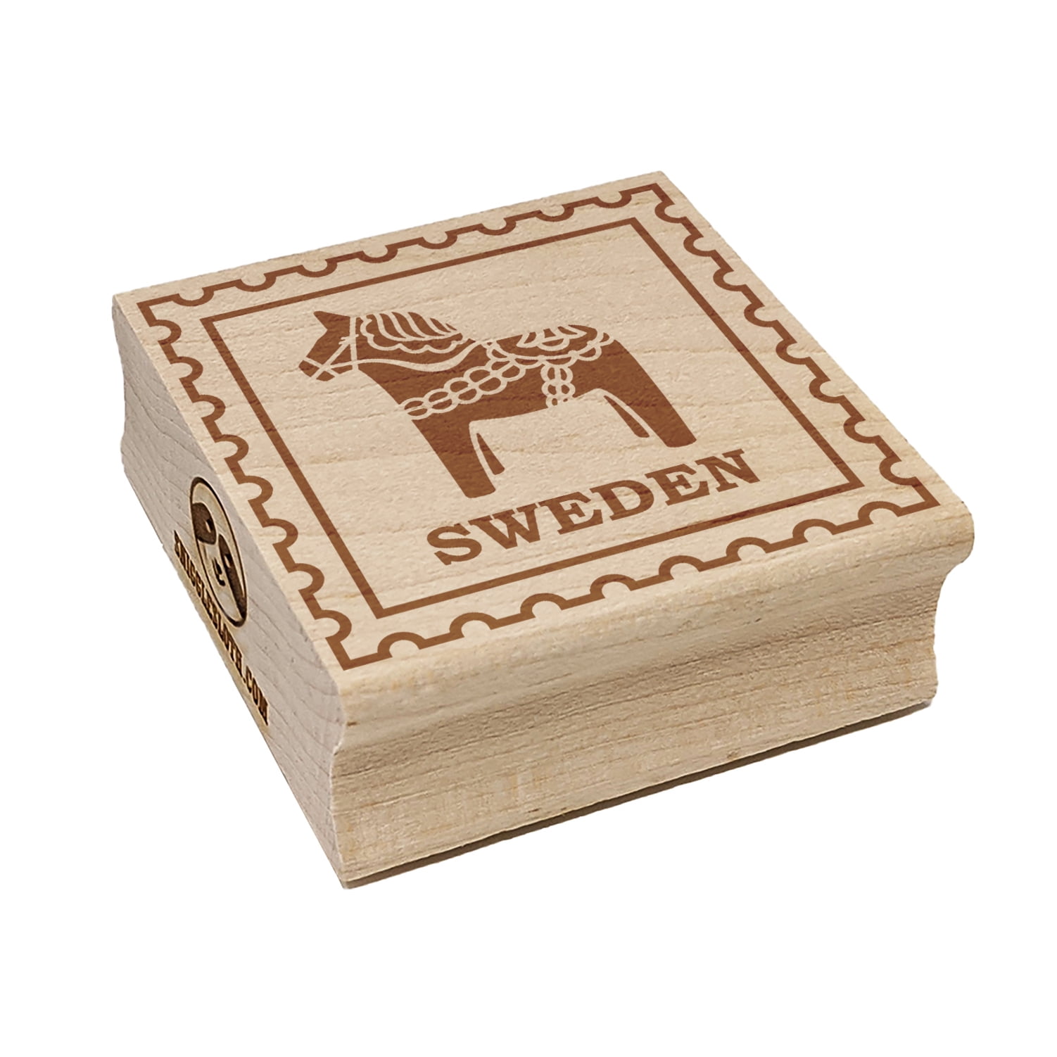 Sweden Travel Dalecarlian Dala Swedish Red Horse Square Rubber Stamp ...