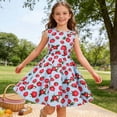 Afdoent Girls Dress Kids Sleeveless Cute Print Dress With Bow Tie Back ...