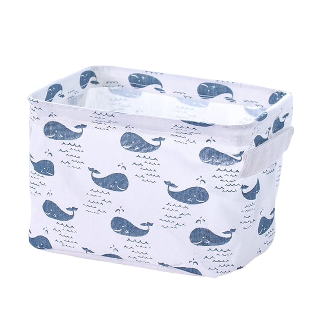 Cotton Blend Linen Collapsible Storage Basket with Totes Laundry Bin ...