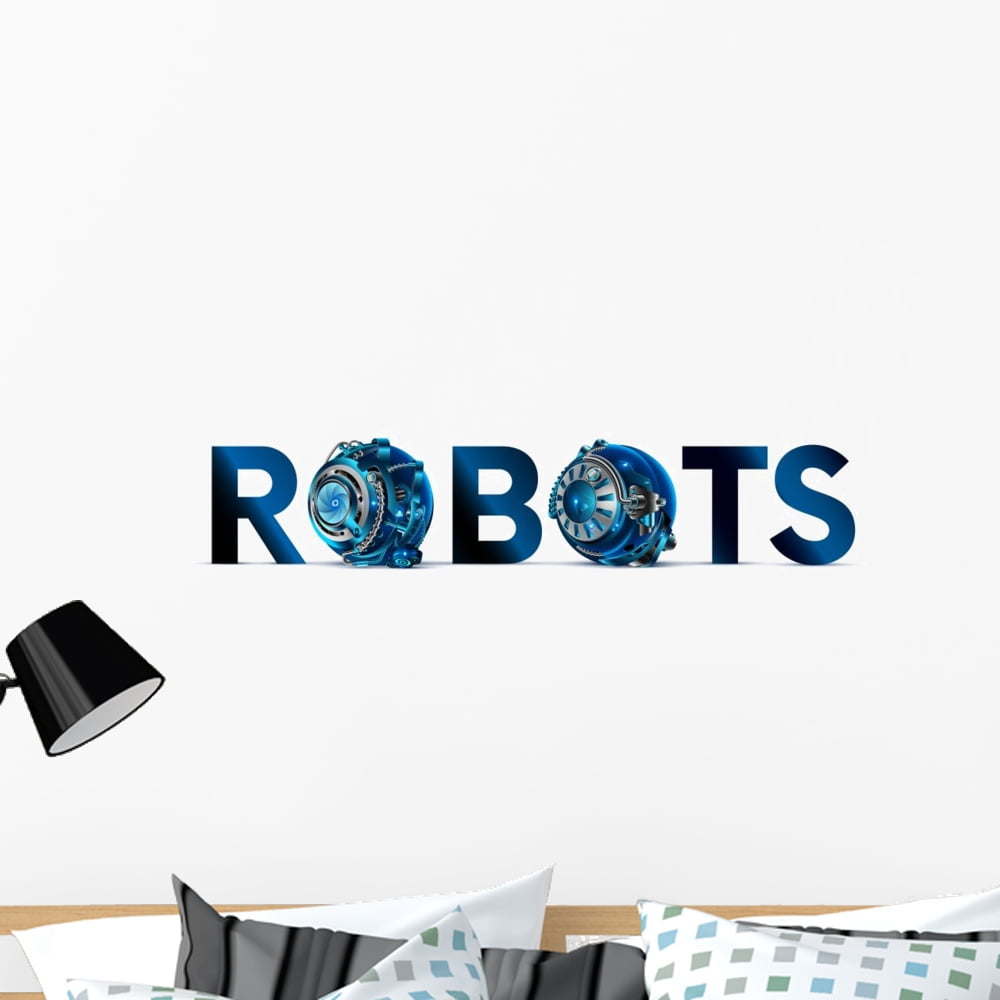 Robots Mechanical Letters Wall Decal Wallmonkeys Peel and Stick Decals ...