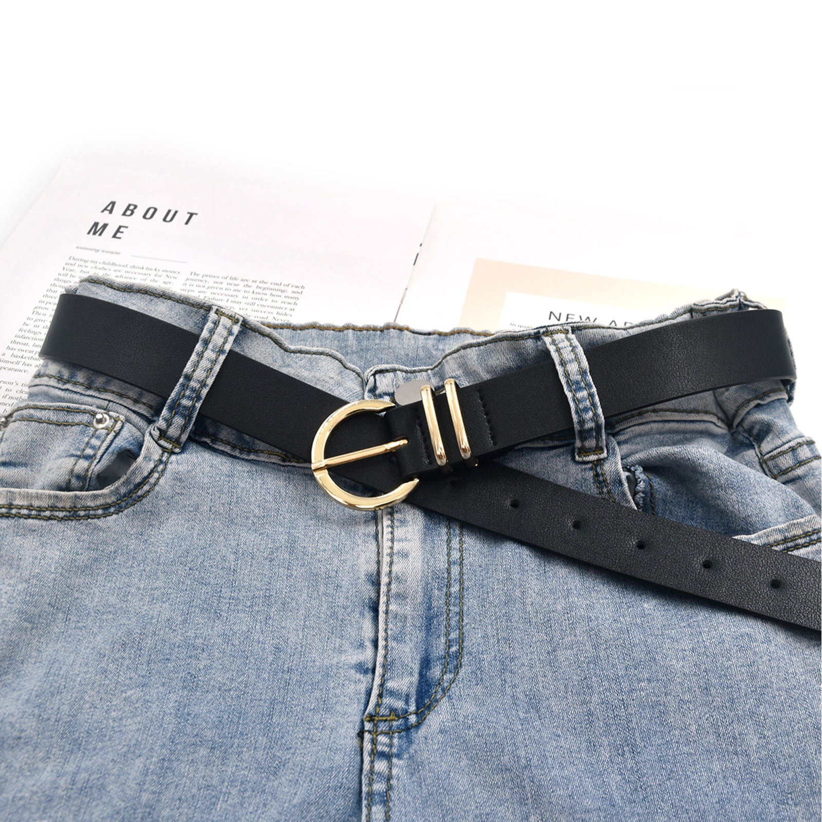 SENDEFN 2 Pack Women Leather Belts with Pin Buckle Waist SENDEFN 2 Pack Women Leather Belts with Pin Buckle Waist
