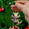 2D Acrylic Adorable Flying Dragon Baby Christmas Ornament Double Sided ...