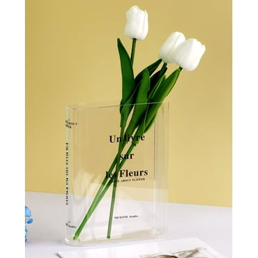 Book Vase, Acrylic Book Vase for Flowers, Book Flower Vase Clear, A ...