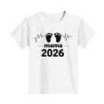 SYMOID Girls T-Shirt Big Sister Heartbeat Footprint Mama 2026 White ...