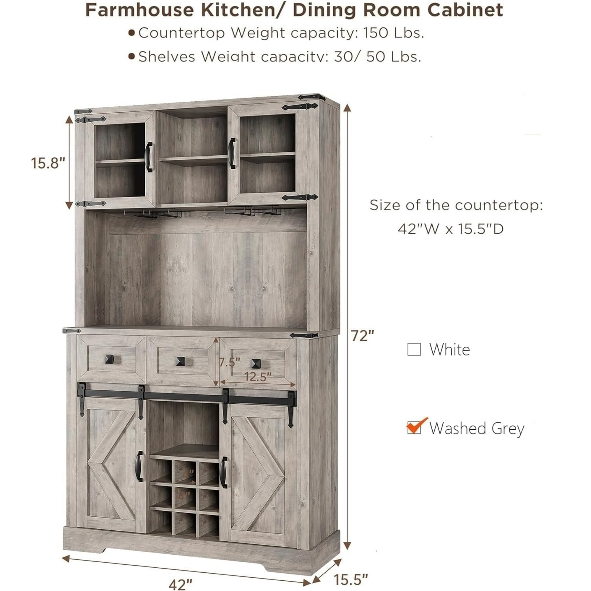 Click here for Tropow 72 Farmhouse Bar Cabinet With Sliding Barn... prices