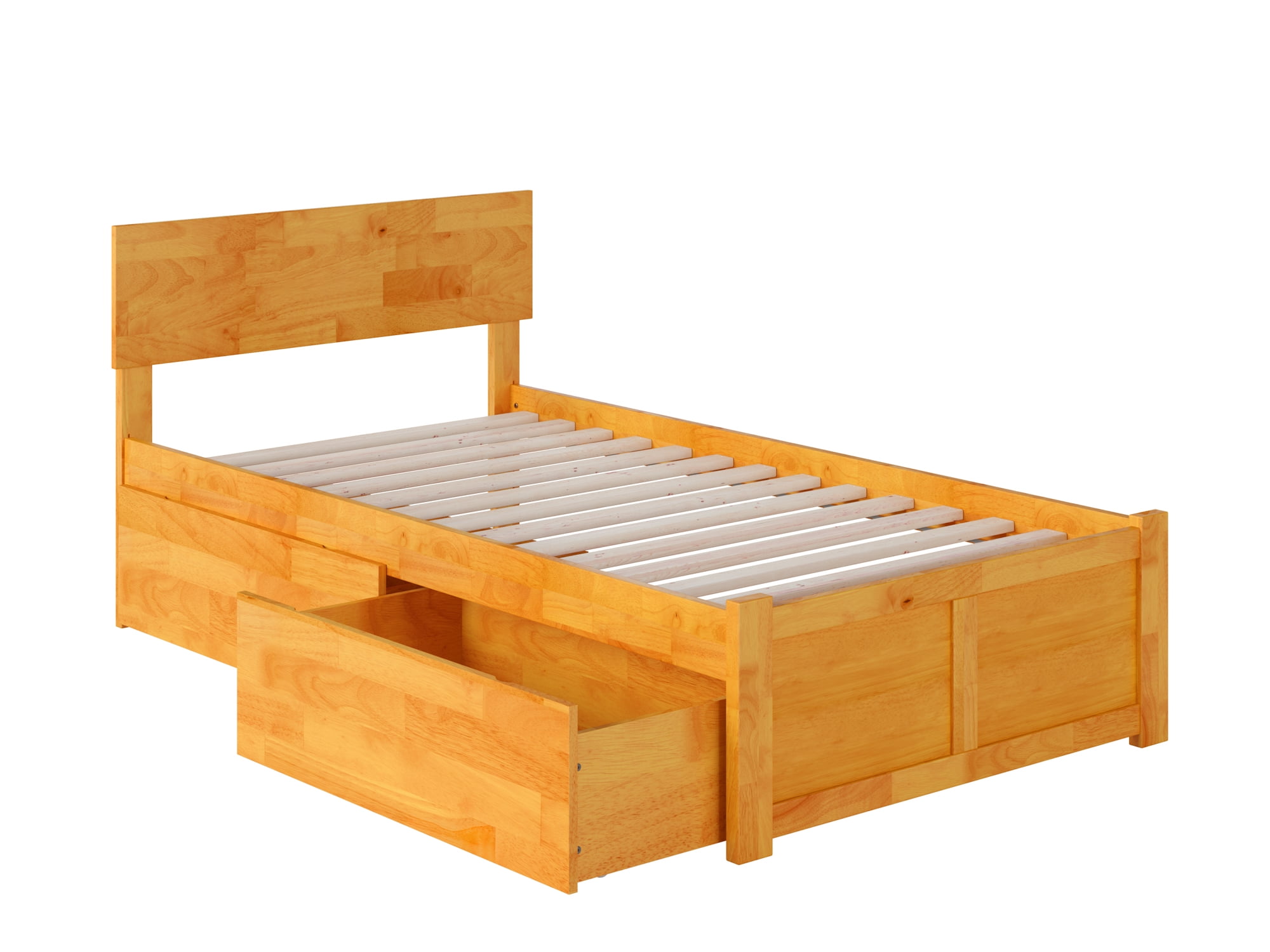 Orlando Platform Bed with Flat Panel Foot Board and 2 Urban Bed Drawers ...