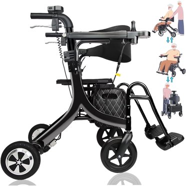 Sinceborn Electric Rollator & Wheelchair for Seniors, Foldable ...