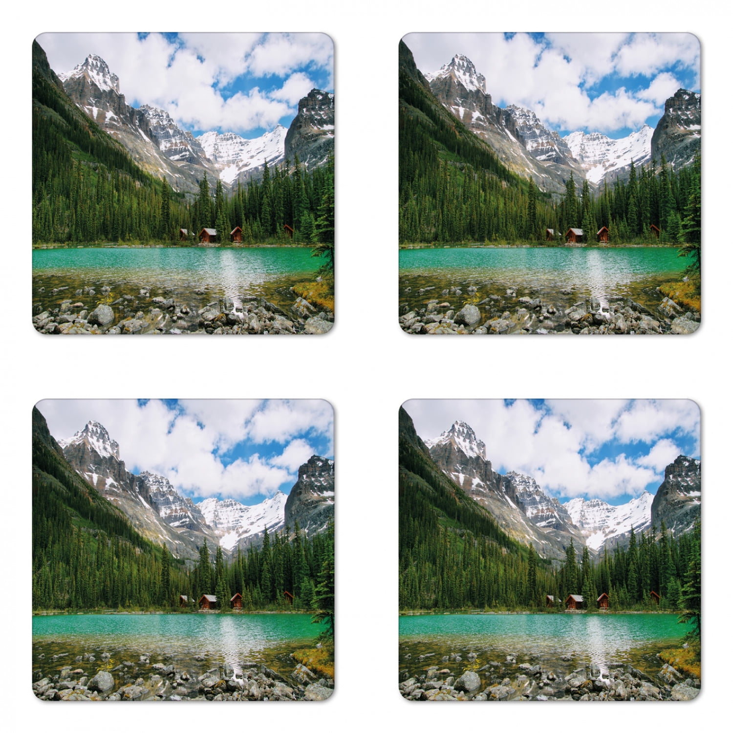 Landscape Coaster Set of 4, Canada Ohara Lake Yoho National Park with ...