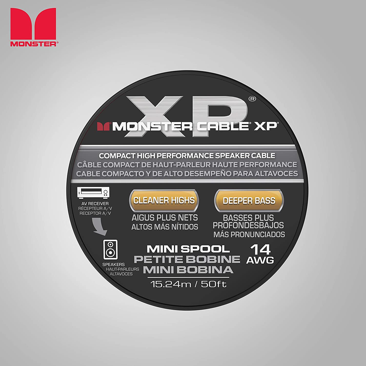 Buy Monster XP Speaker Wire Copper Cable Spool, 12 AWG, 50 ft Online at ...