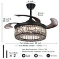 AFANQI 42” Reversible Crystal Ceiling Fans with Lights, Modern ...