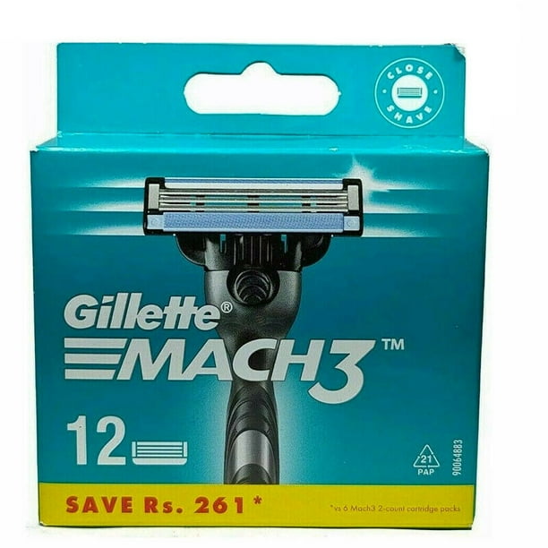Gillette Mach3 12 Pack Razor Blade Refill Cartridges for Men - Walmart.com