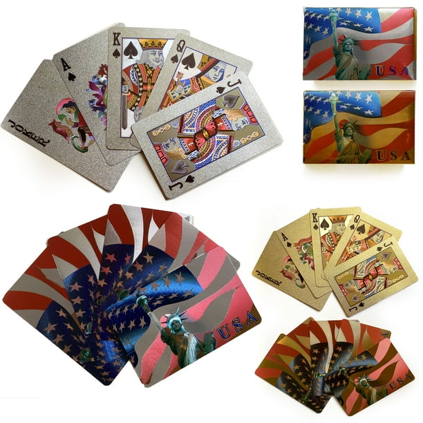 2 Deck USA Metallic Playing Cards Gold or Silver Certified 24k Foil ...