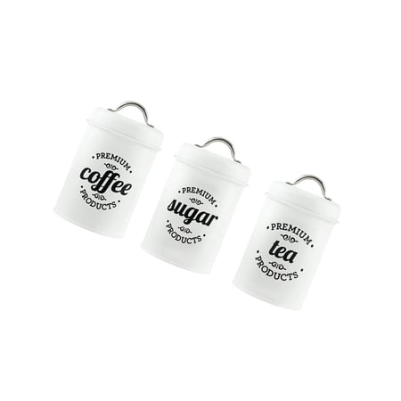 Kitchen Food Storage Canister Set 3 Pcs Coffee Kitchen Canisters ...