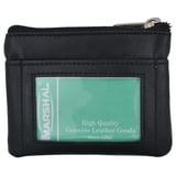 Genuine Leather Coin Change Purse With Front ID Window & Key Ring 710 ...