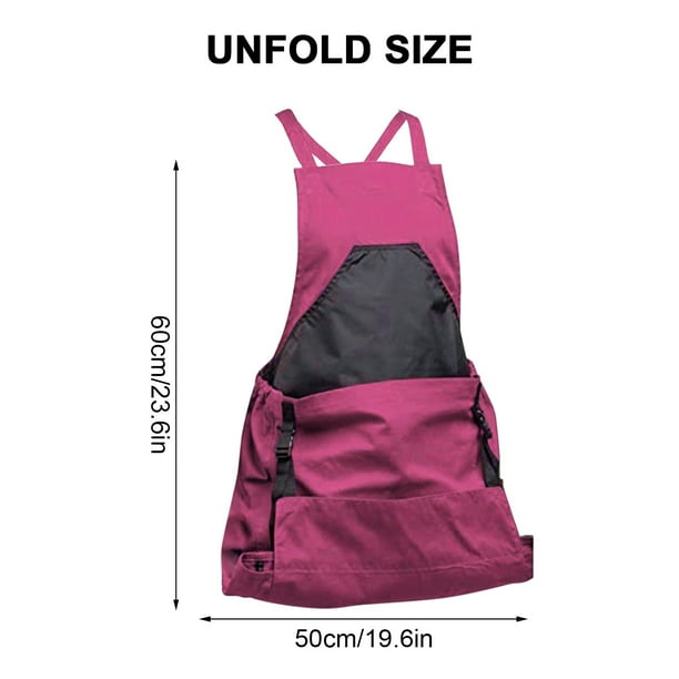 Lolmot Gardening Apron With Deep Pockets Garden Picking Apron Large Pocket Gardening Fruit ...