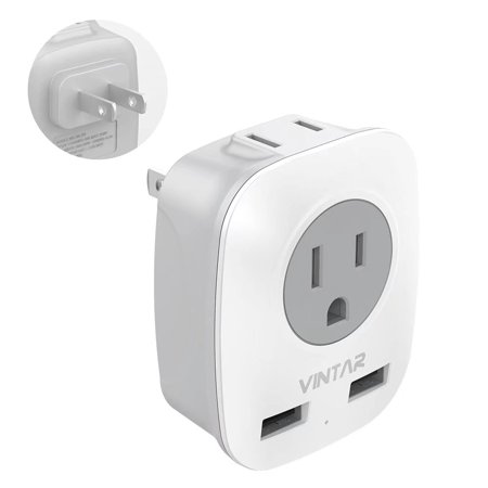 VINTAR 2 Prong to 3 Prong Adapter,Japan Travel Plug Adapter with 2 ...